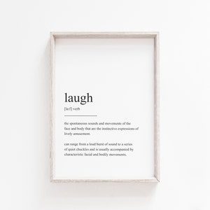 Laugh Definition Print, Wall Art Prints, Quote Print, Wall Art ...
