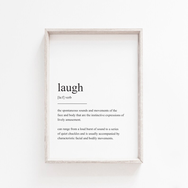 Laugh Definition Print Wall Art Prints Quote Print Wall - Etsy UK