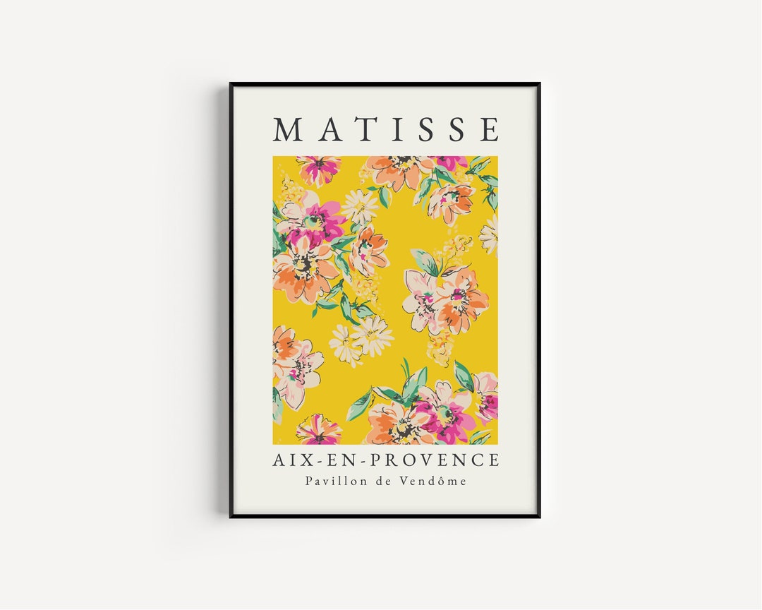 Yellow Print, Matisse Flower Print, Yellow Wall Art, Henri Matisse ...