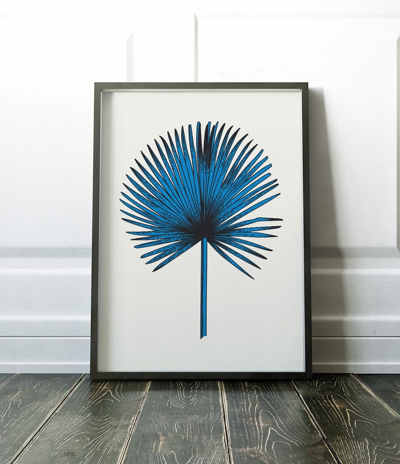 Blue Print Wall Art Botanical Print Blue Wall Art | Etsy