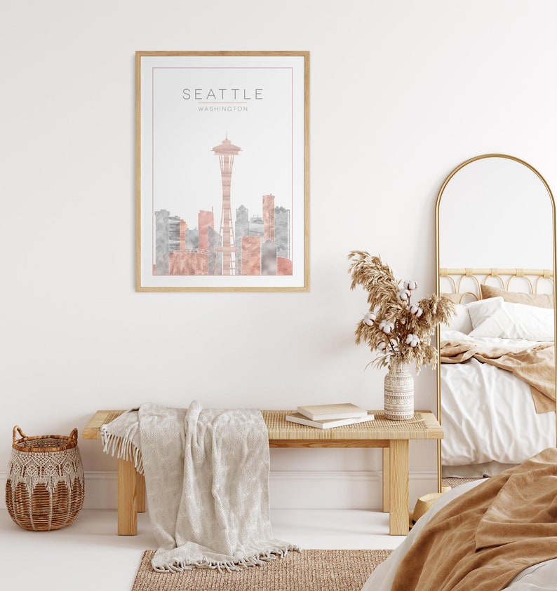 Seattle Print Wall Art Print Seattle Wall Art Washington | Etsy