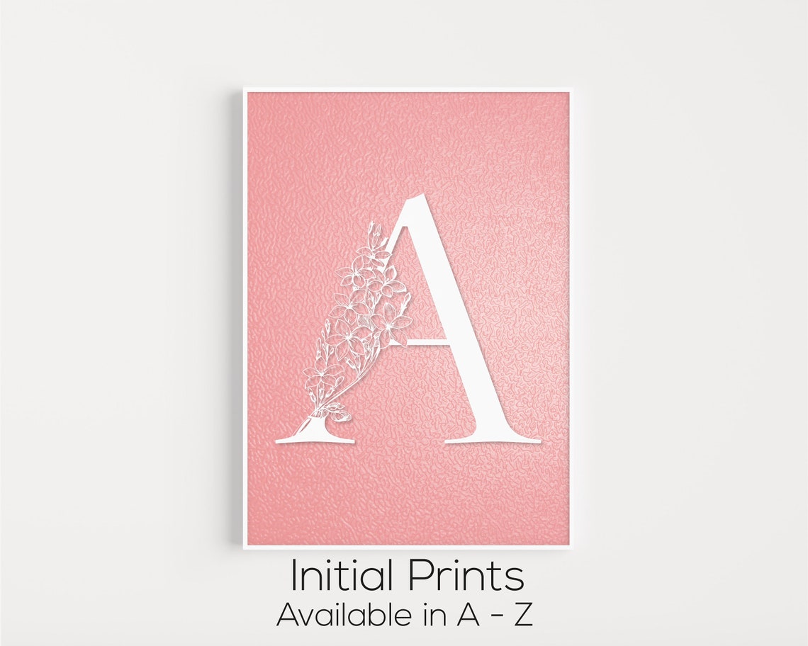 Initial Print Initial Wall Art Wall Art Print Letter Print - Etsy UK