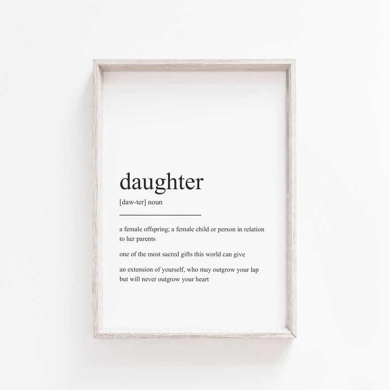 Daughter Definition Prints Art Print Quote Print - Etsy