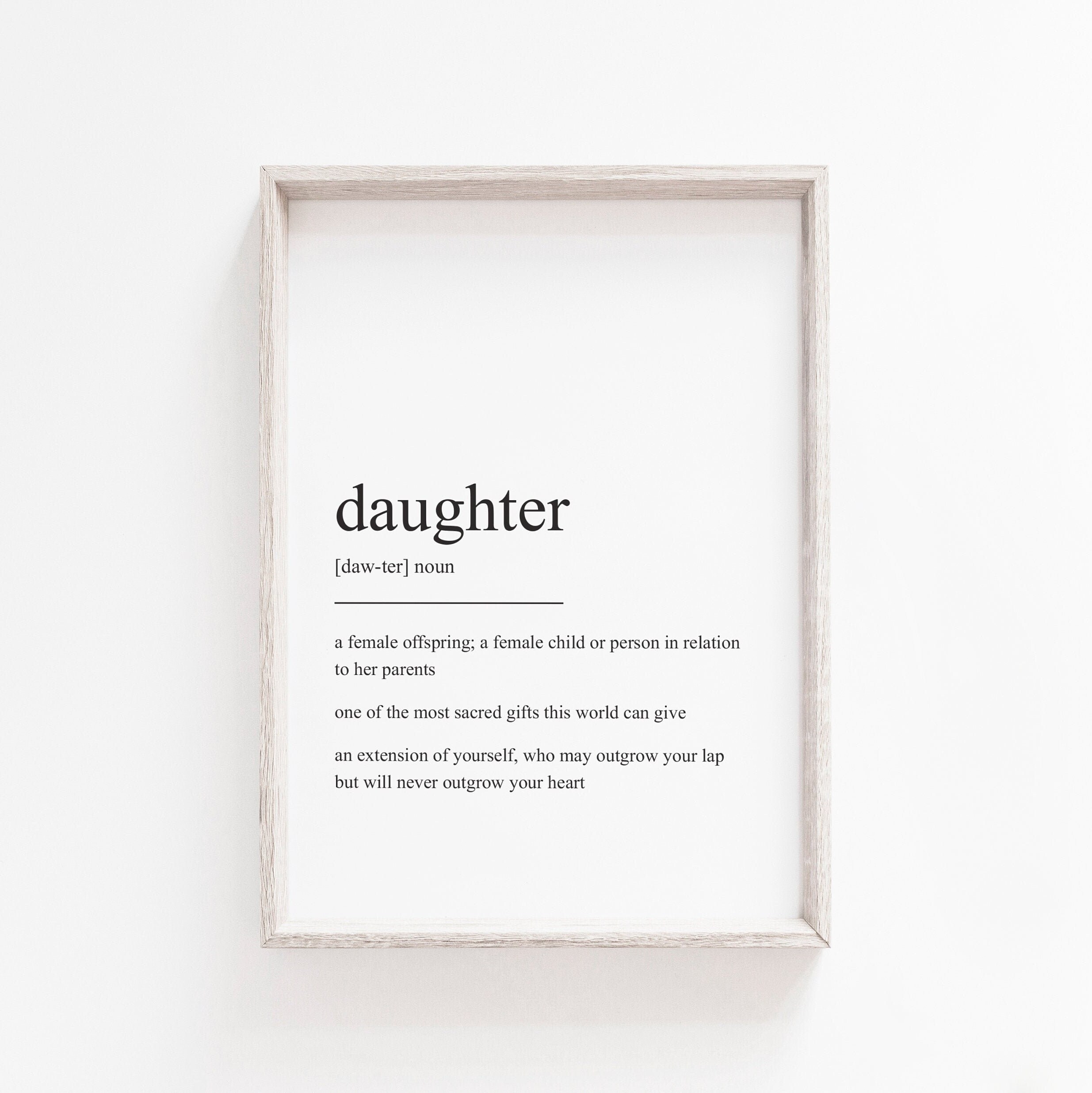 Daughter Definition Prints Art Print Quote Print | Etsy UK