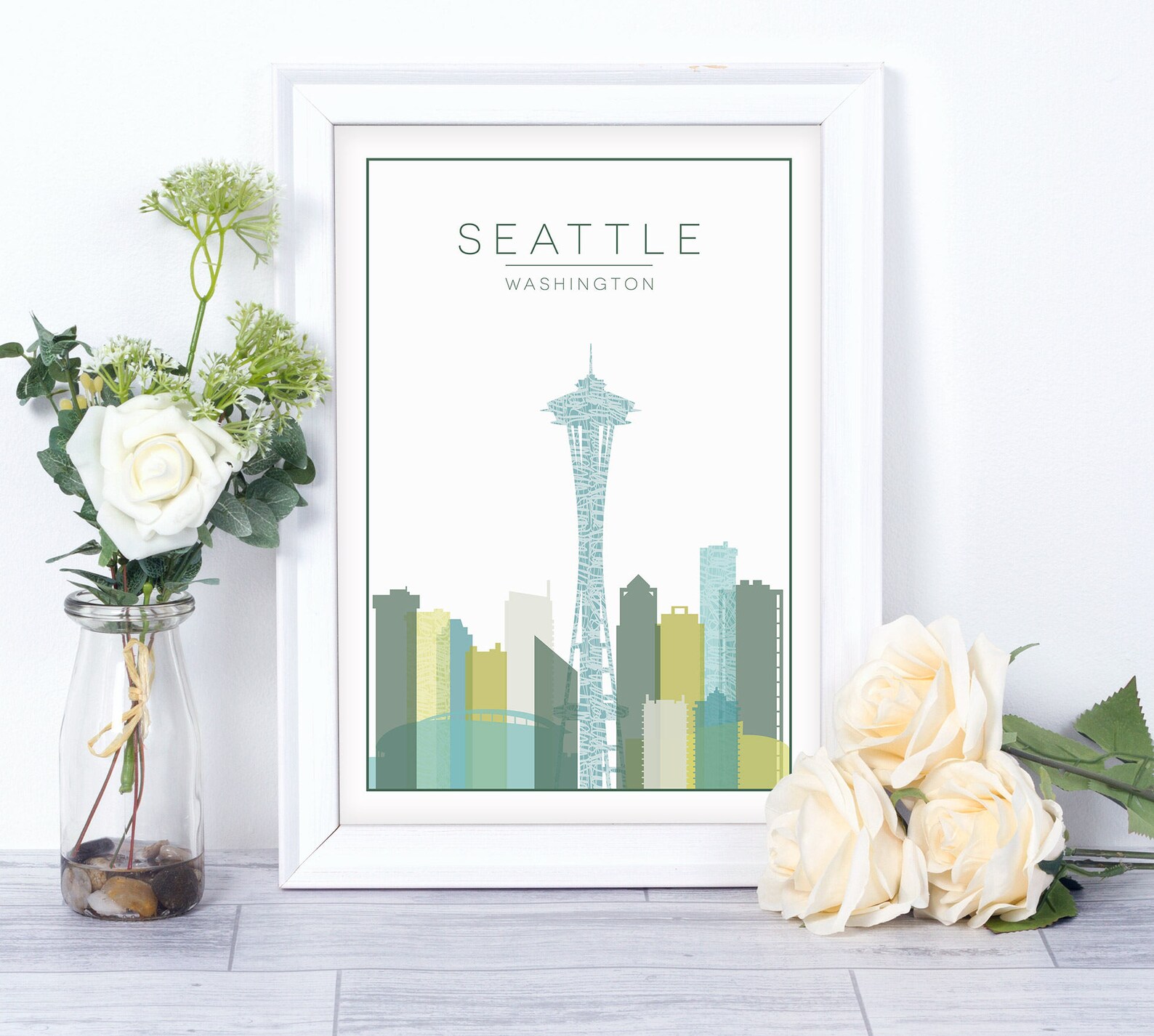 Wall Art Prints Seattle Poster Seattle Wall Art Washington | Etsy