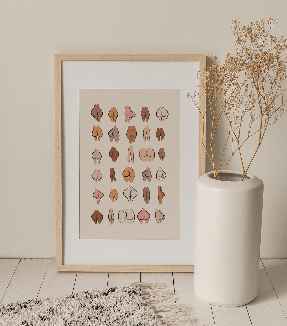 Bum Print Wall Art Print Bathroom Print Funny Gift Body | Etsy