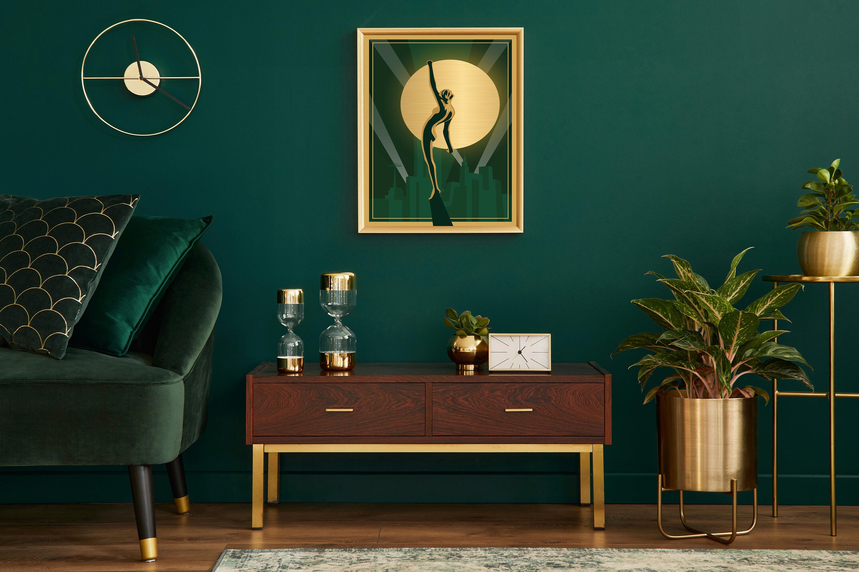 Art Deco Print, Green Gold, Art Deco Wall Art, Green Print, Art Deco ...