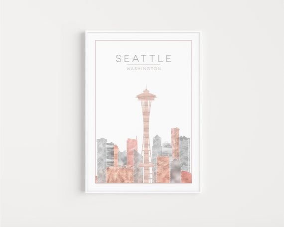 Seattle Print Wall Art Print Seattle Wall Art Washington | Etsy