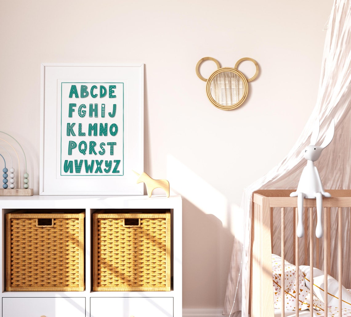 Nursery Wall Art Nursery Prints Alphabet Poster Alphabet - Etsy