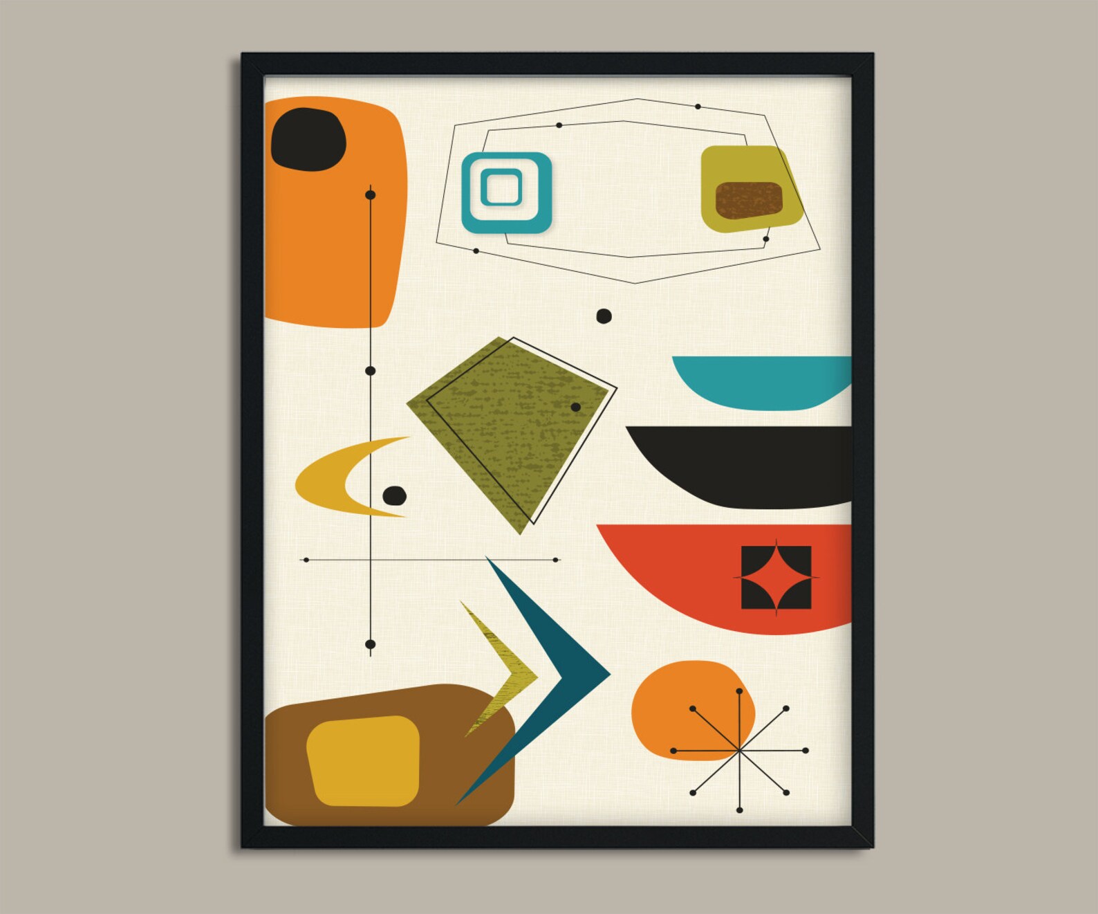 Wall Art Mid Century Retro Prints Mid Century Modern | Etsy