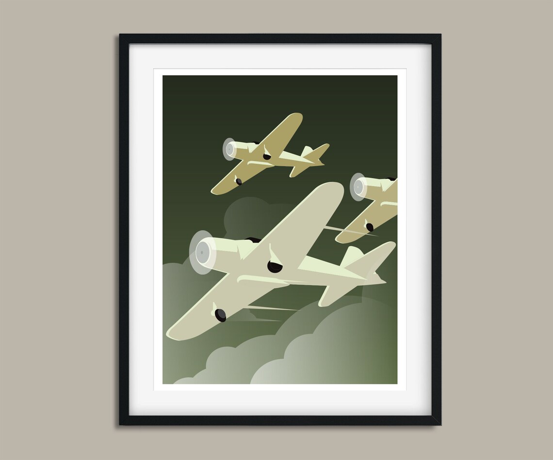 Wall Art Retro Print Retro Plane Print Poster Aircraft | Etsy