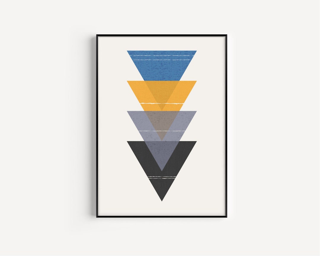 Geometric Wall Art, Prints, Wall Art Print, Geometric Print, Triangle ...