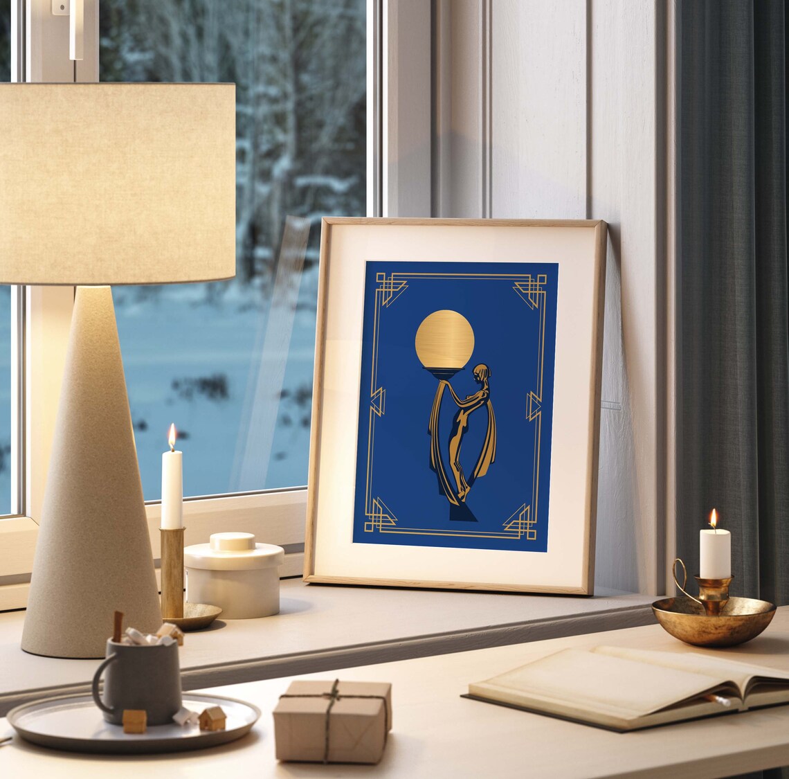 Blue Art Deco Prints Art Deco Poster Large Art Deco Prints - Etsy UK