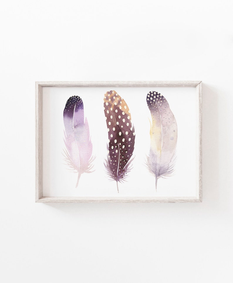 Feather Print Feather Art Wall Art Prints Watercolour - Etsy UK