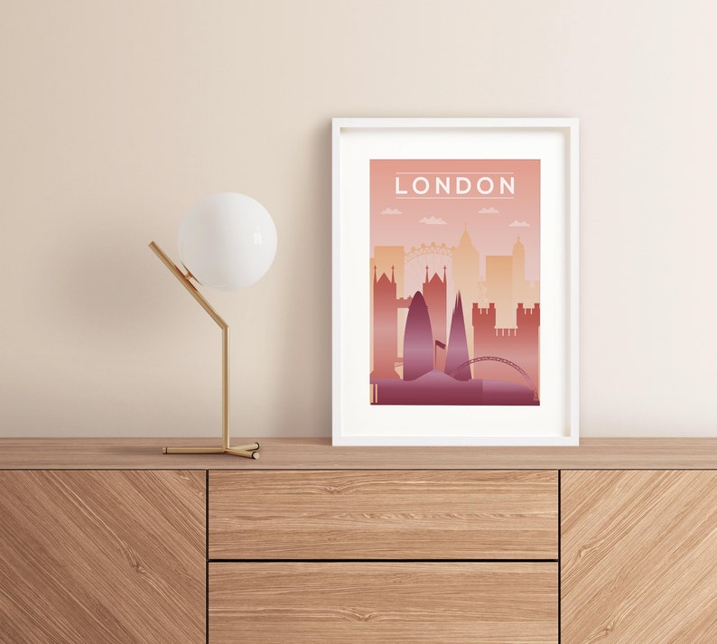 London City Poster, Travel Print, Wall Art, Modern City Poster, Modern ...
