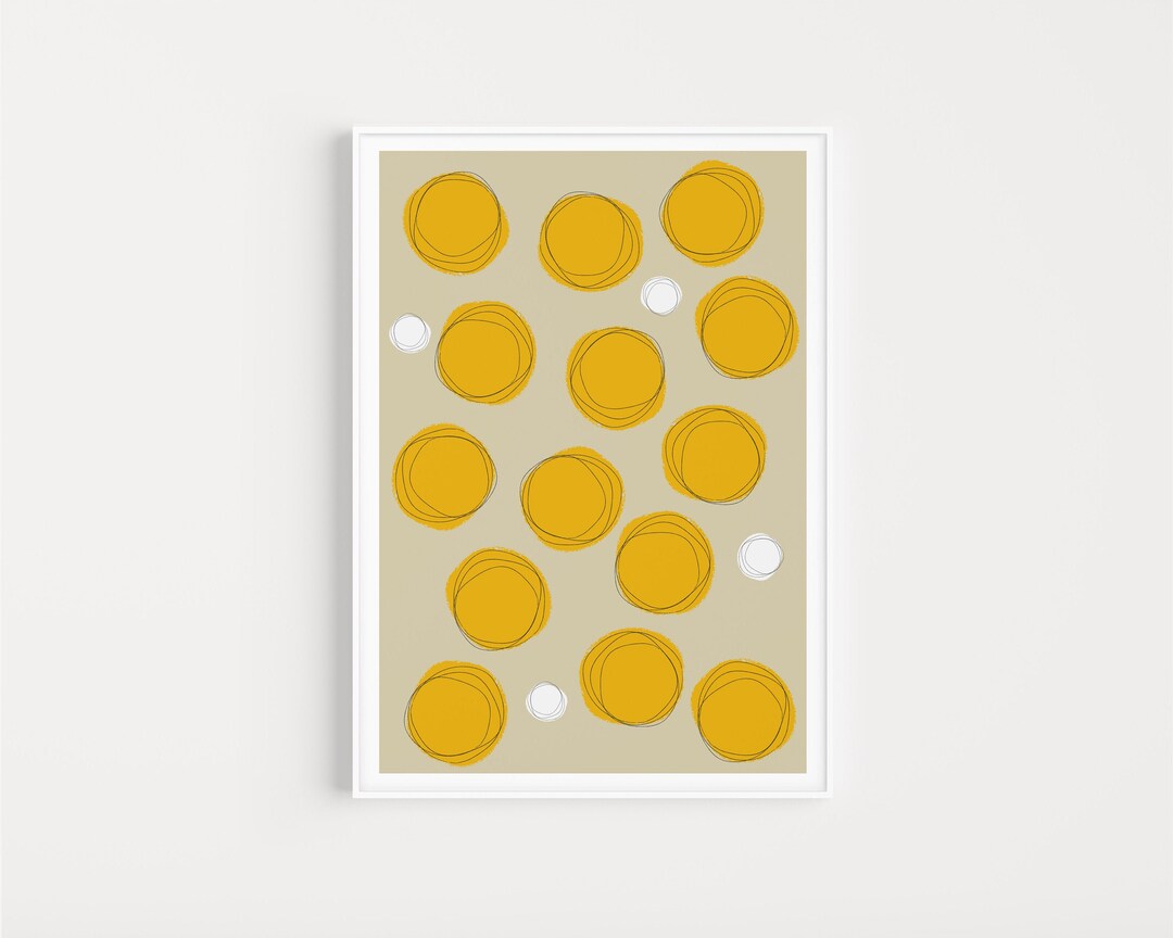 Mid Century Modern, Wall Art Print, Circle Print, Art Print, Mid ...