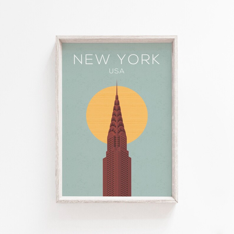 New York Print New York Art Print Travel Poster New York - Etsy UK