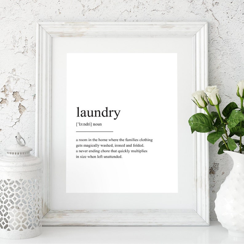 Laundry Definition Print, Quote Print, Wall Art, Definition Print ...