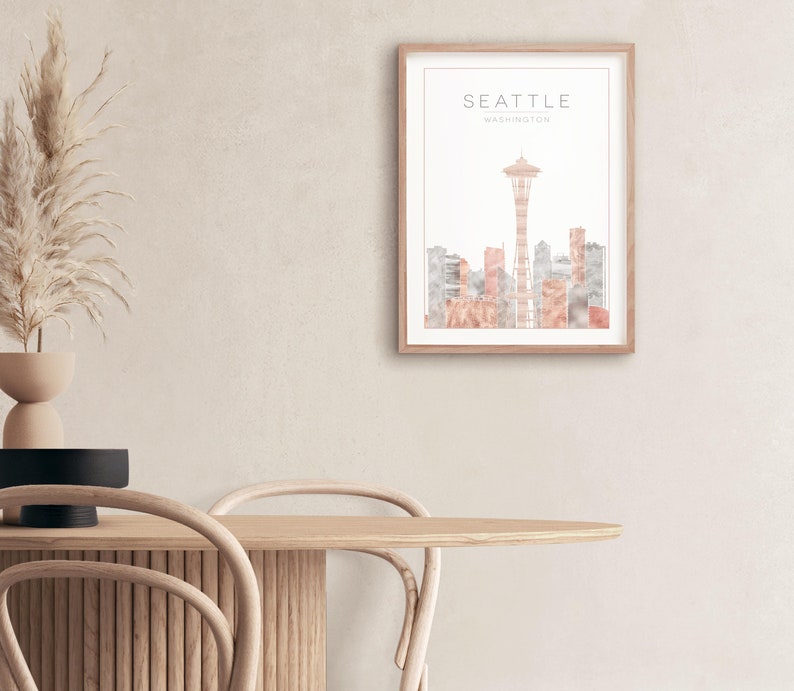 Seattle Print Wall Art Print Seattle Wall Art Washington | Etsy