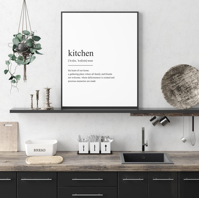 Kitchen Print Kitchen Definition Print Wall Art Print Quote | Etsy