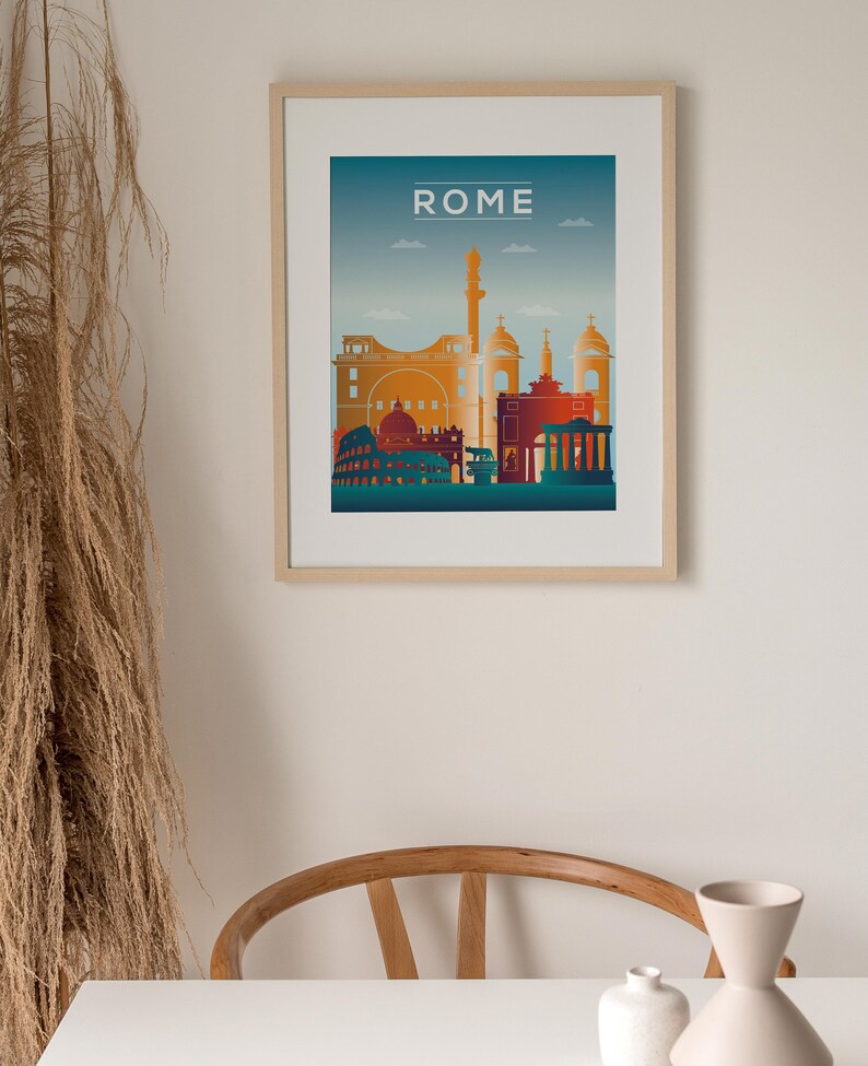 Rome Print Rome Poster Art Print Wall Art Travel Print | Etsy