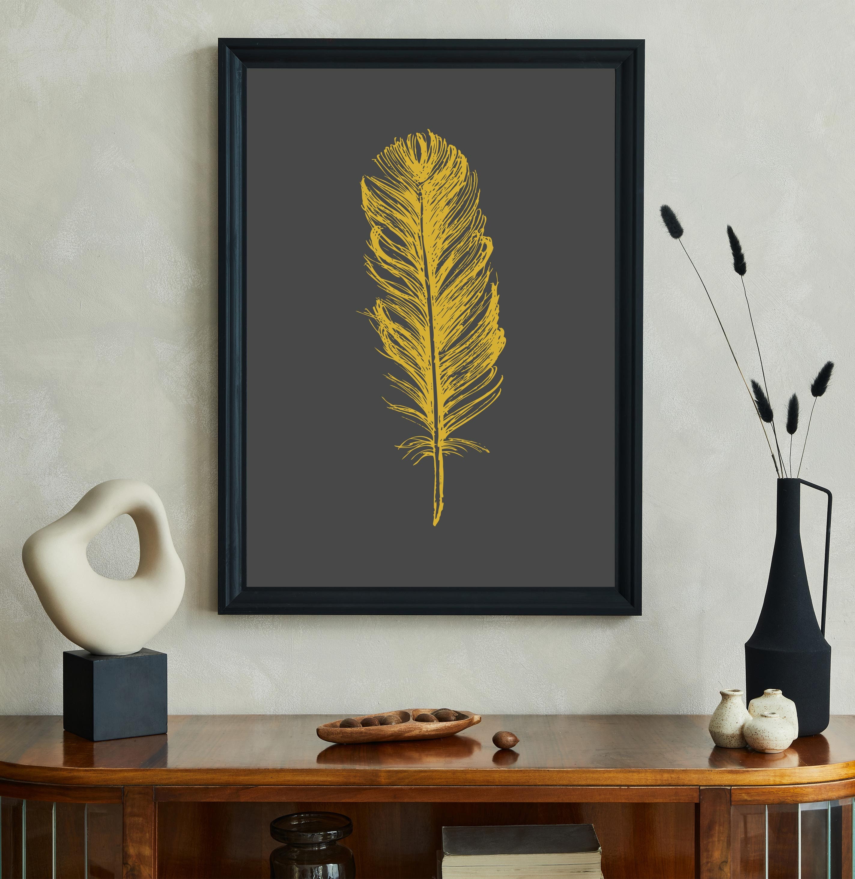 Feather Print Set, Set of Prints, Feather Prints, Wall Art Set ...