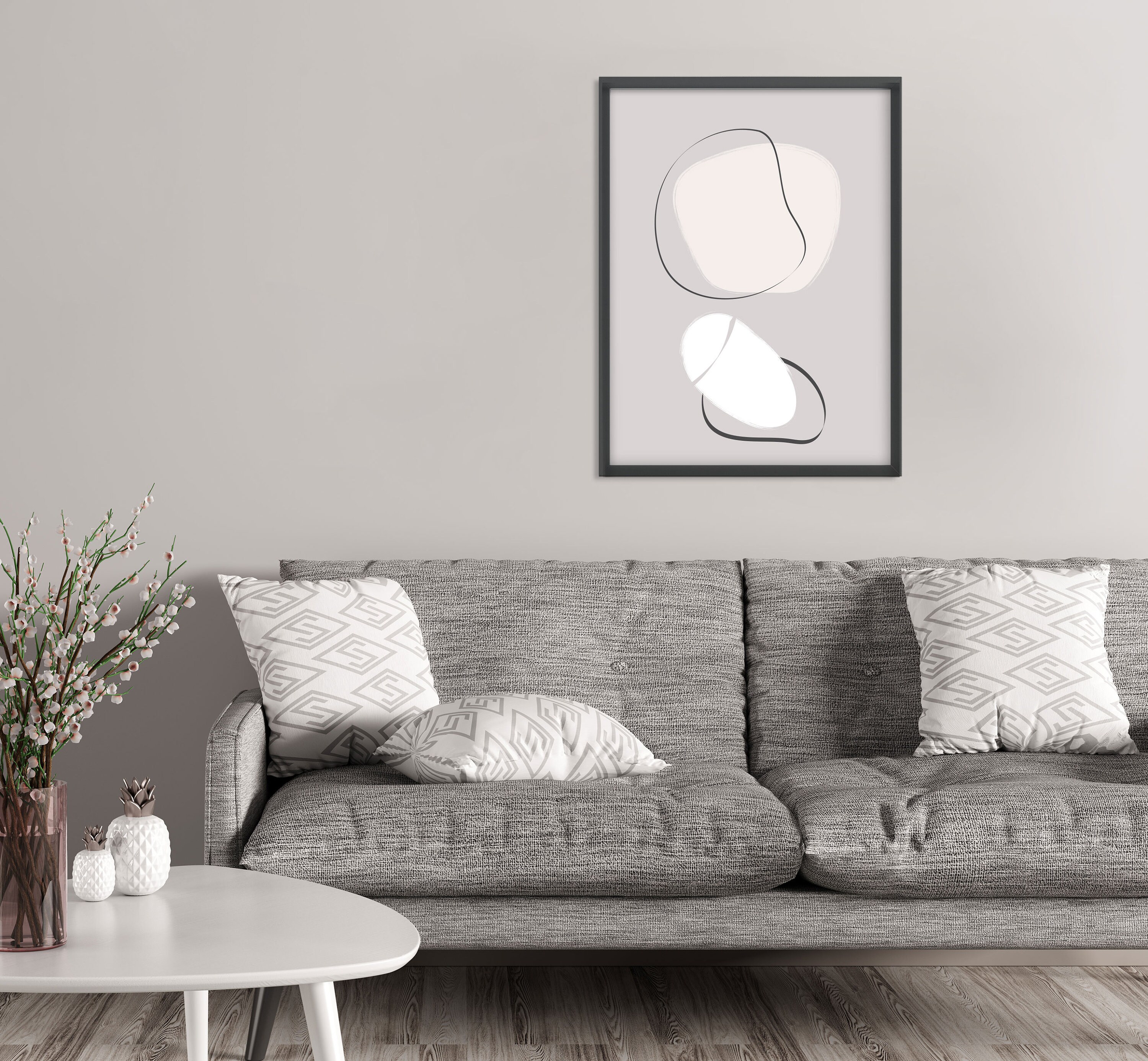 Wall Art Print, Abstract Print, Grey Wall Art, Minimalist Print ...
