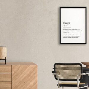 Laugh Definition Print, Wall Art Prints, Quote Print, Wall Art ...
