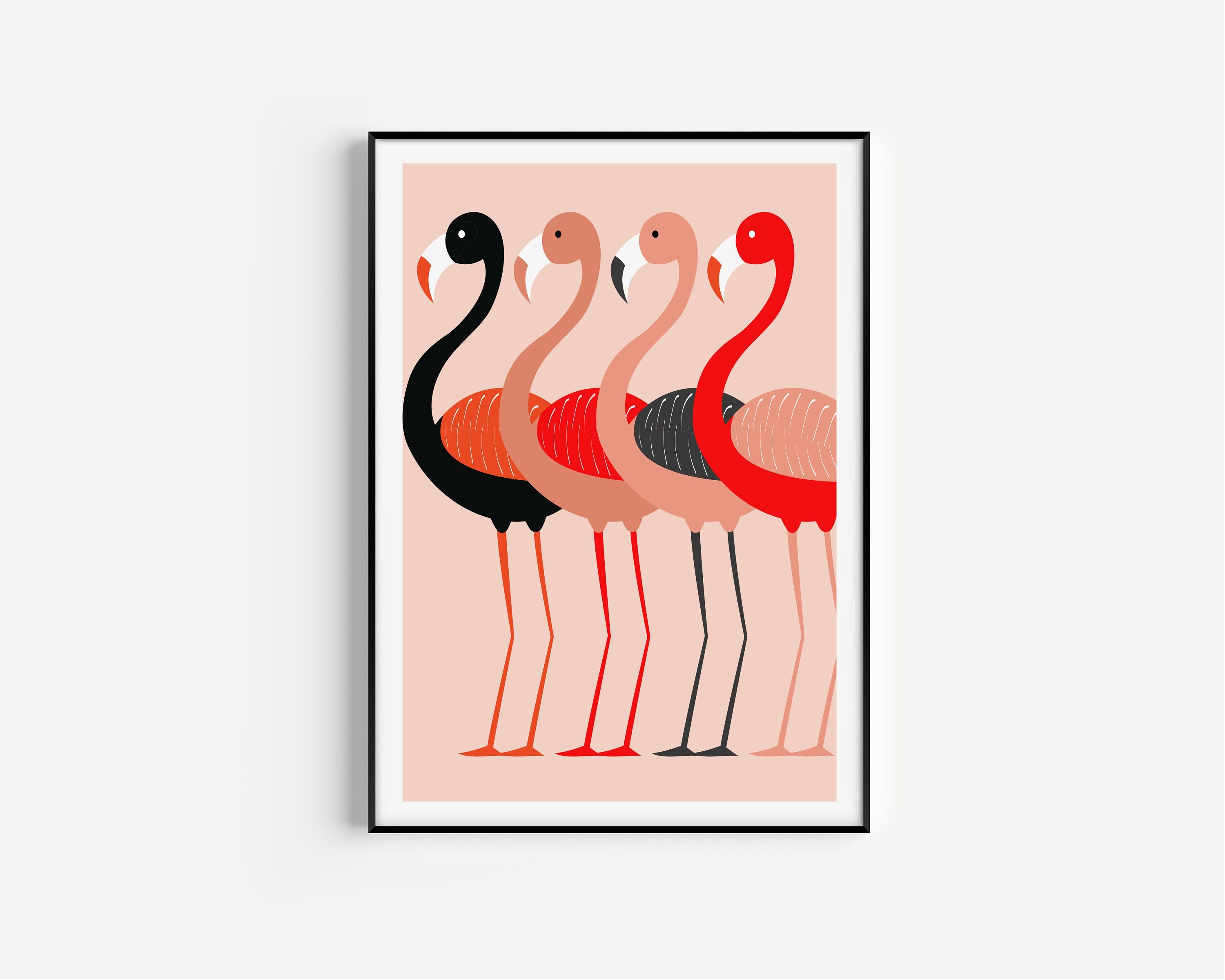 Wall Art Flamingo Print Flamingo Poster Flamingo Wall Art | Etsy