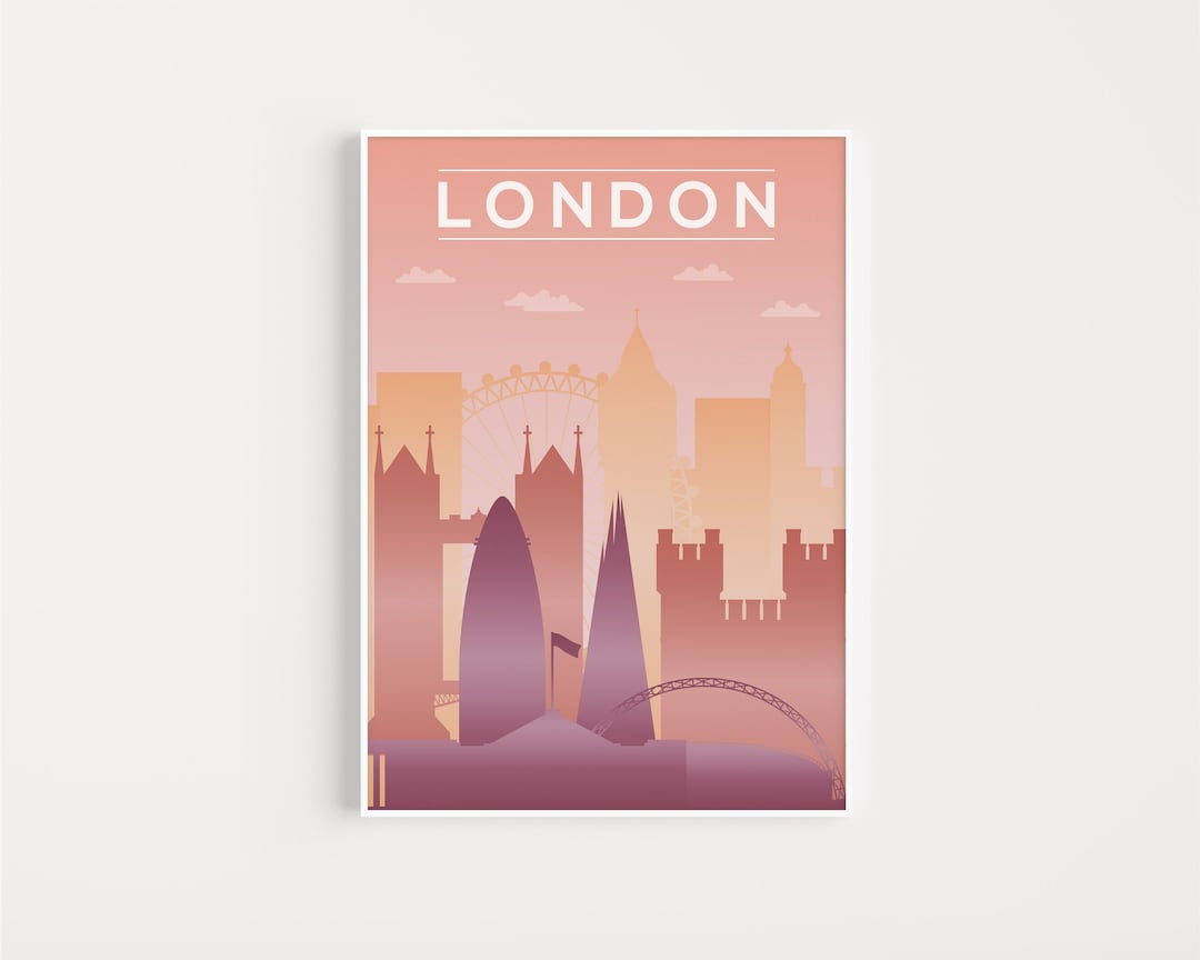 London City Poster, Travel Print, Wall Art, Modern City Poster, Modern ...
