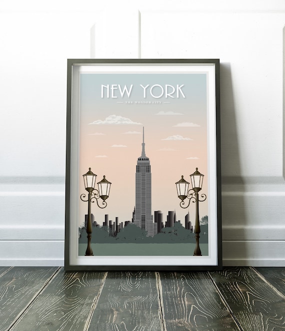 New York Poster Wall Art New York Print Travel Print | Etsy