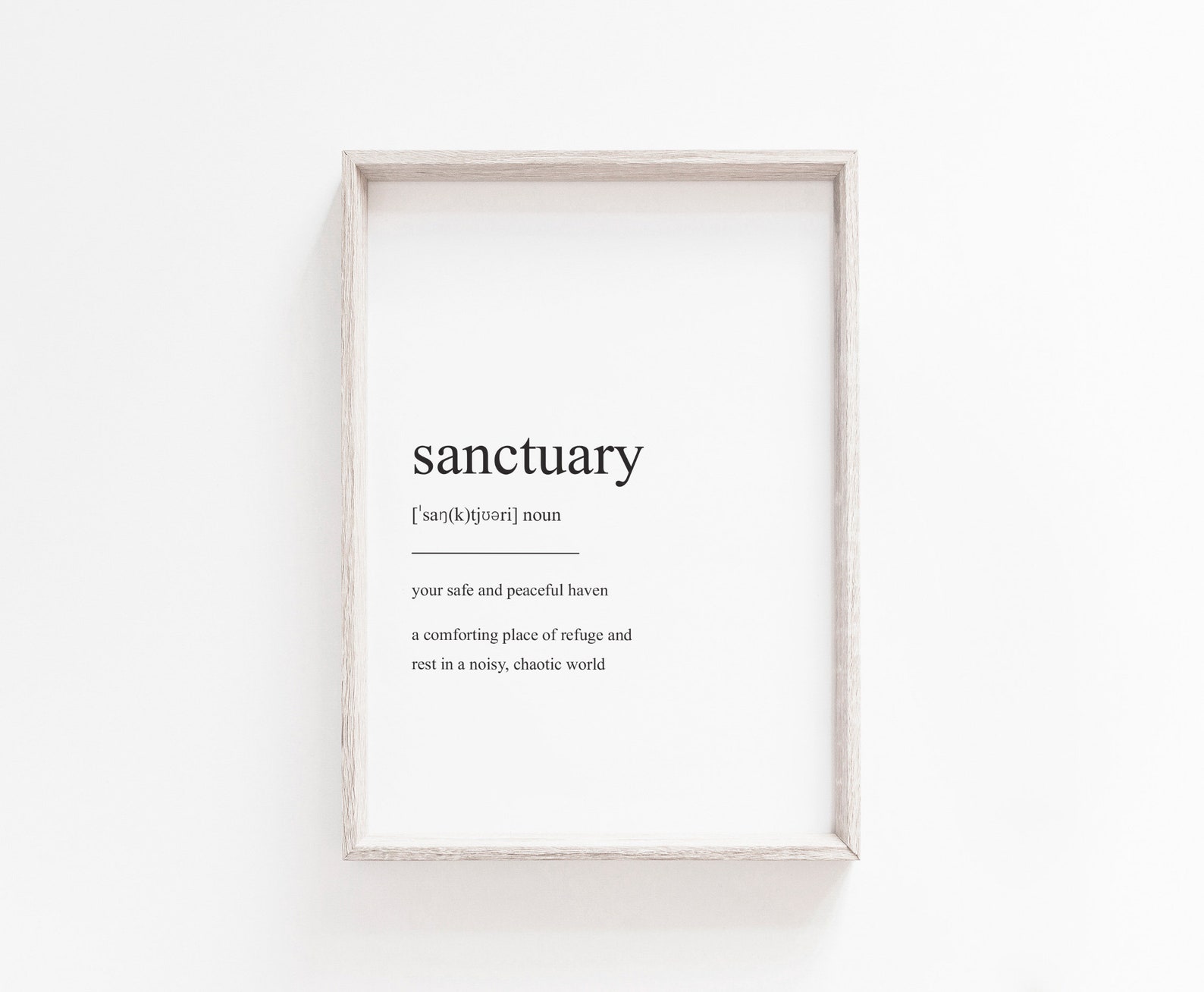 Sanctuary Definition Print Quote Print Wall Art Prints Wall | Etsy