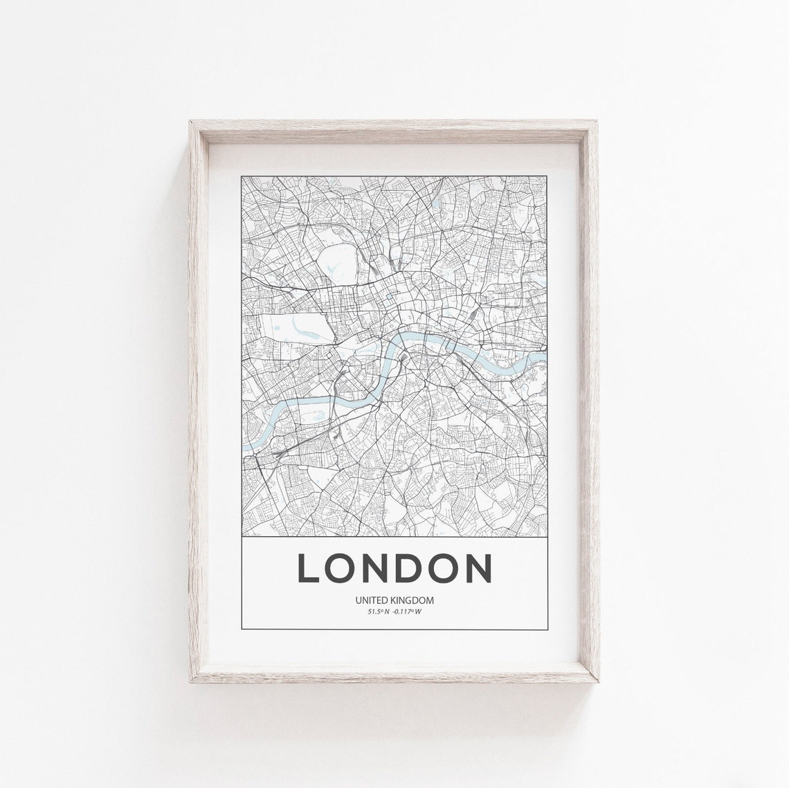London Map Print Wall Art London Print London Map Poster | Etsy