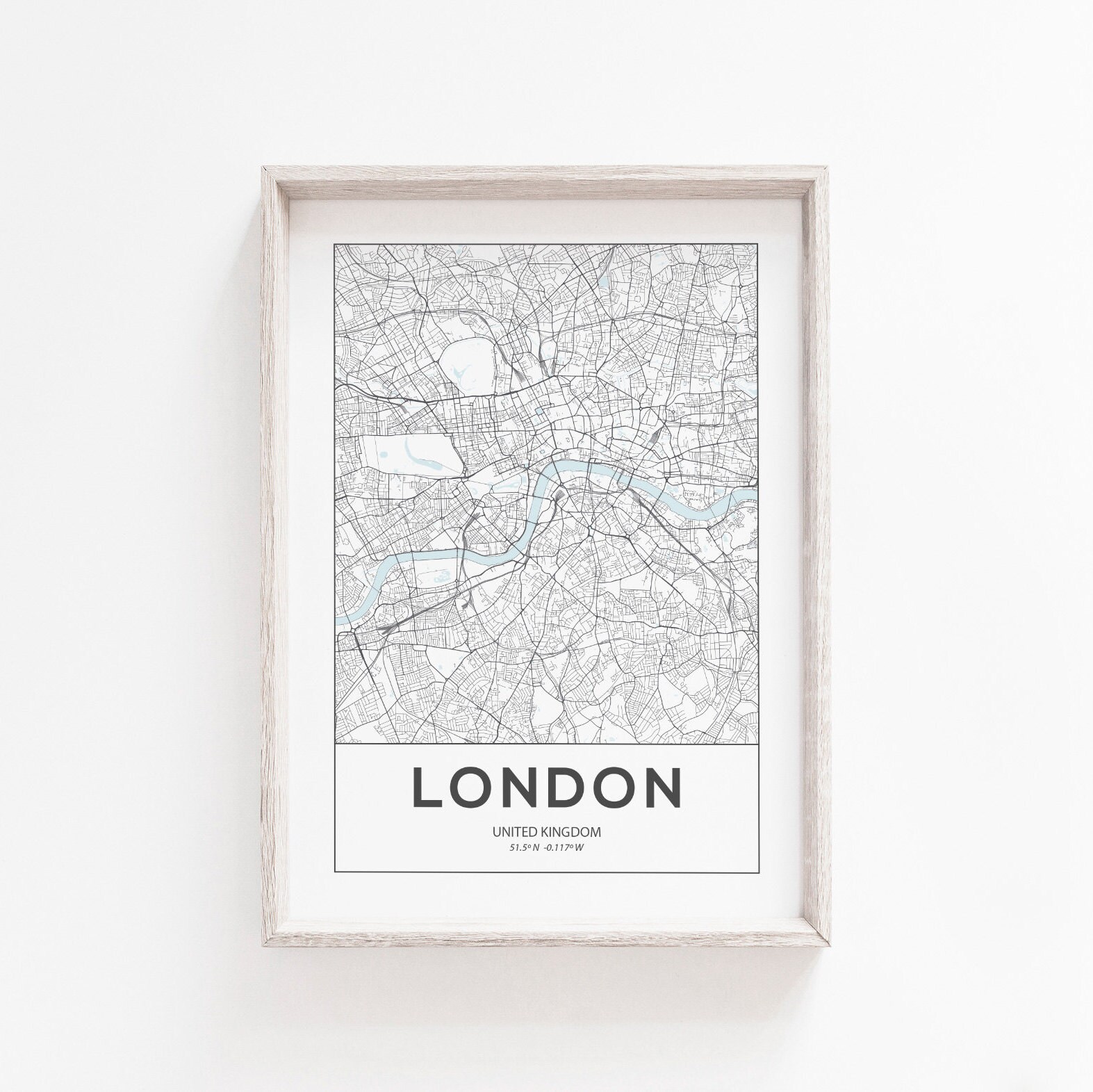 London Map Print, Wall Art, London Print, London Map Poster, London ...