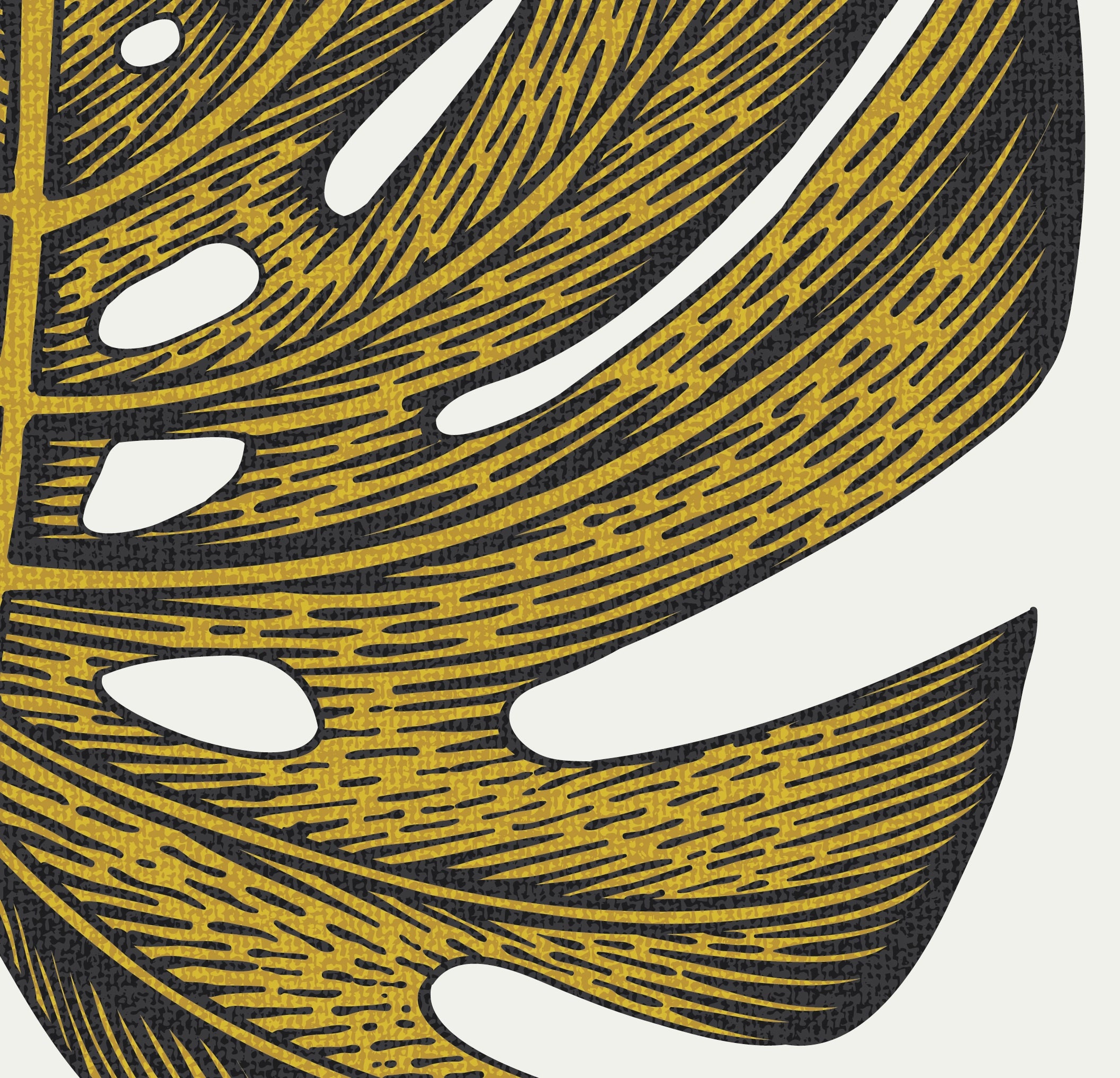 Monstera Print Art Print Botanical Print Yellow Print | Etsy