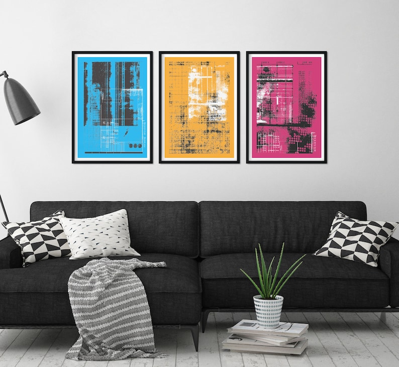 Set of Prints, Neon Wall Art, Wall Art Print, Wall Art Set, Neon Prints ...