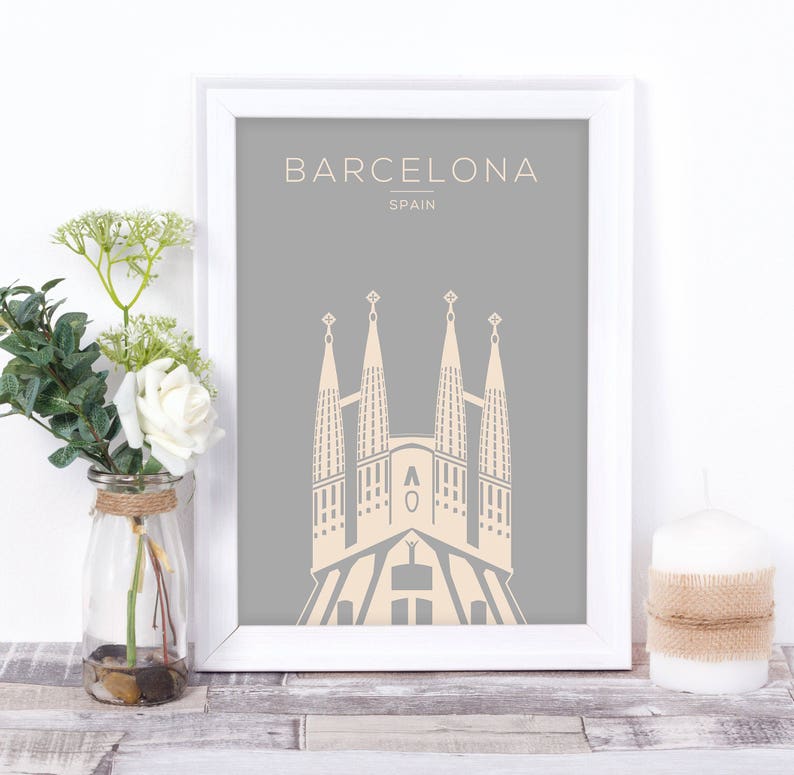 Barcelona Print Wall Art Print Barcelona Wall Art Travel | Etsy