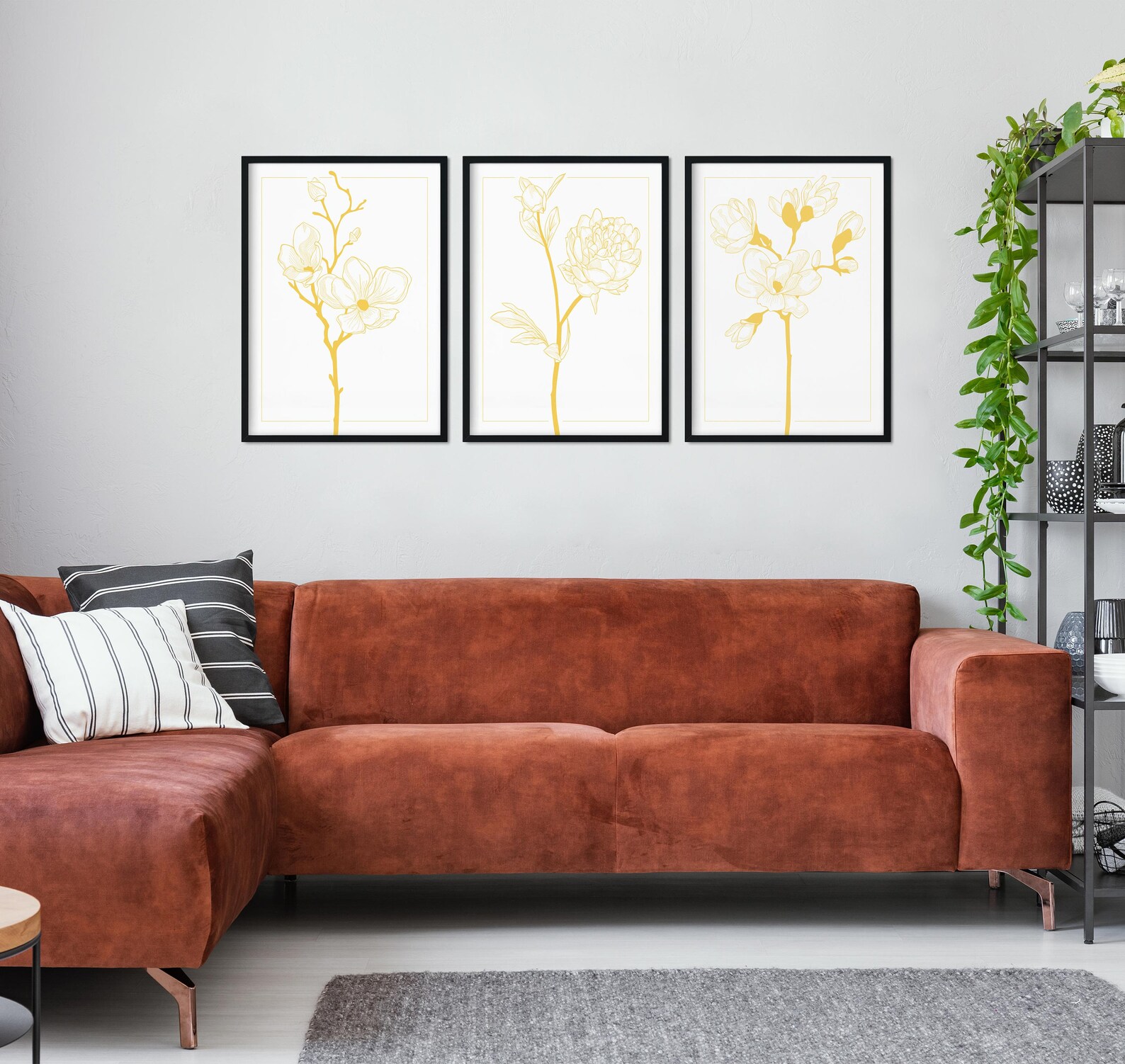 Set of Prints Yellow Print Set Wall Art Set Yellow Prints | Etsy UK