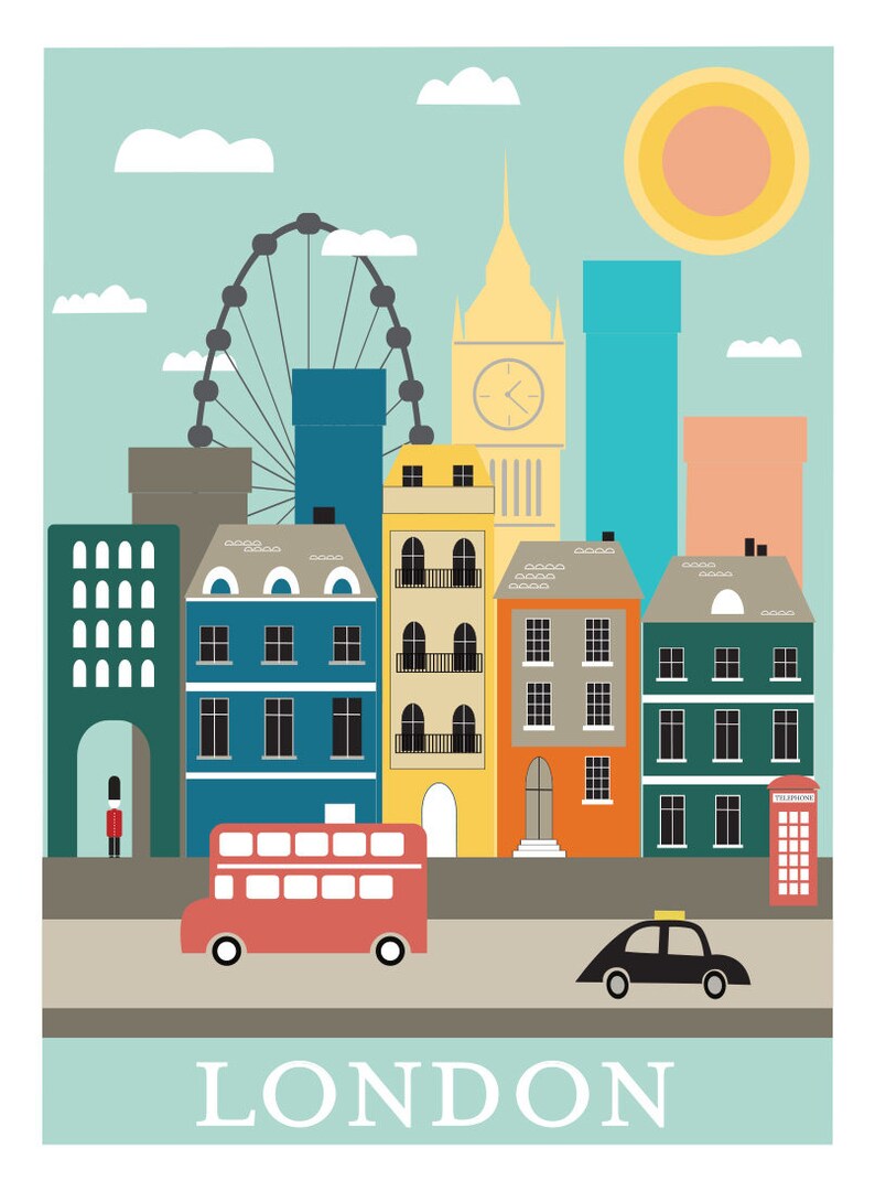 Wall Art Prints London Poster London Wall Art Minimalist | Etsy