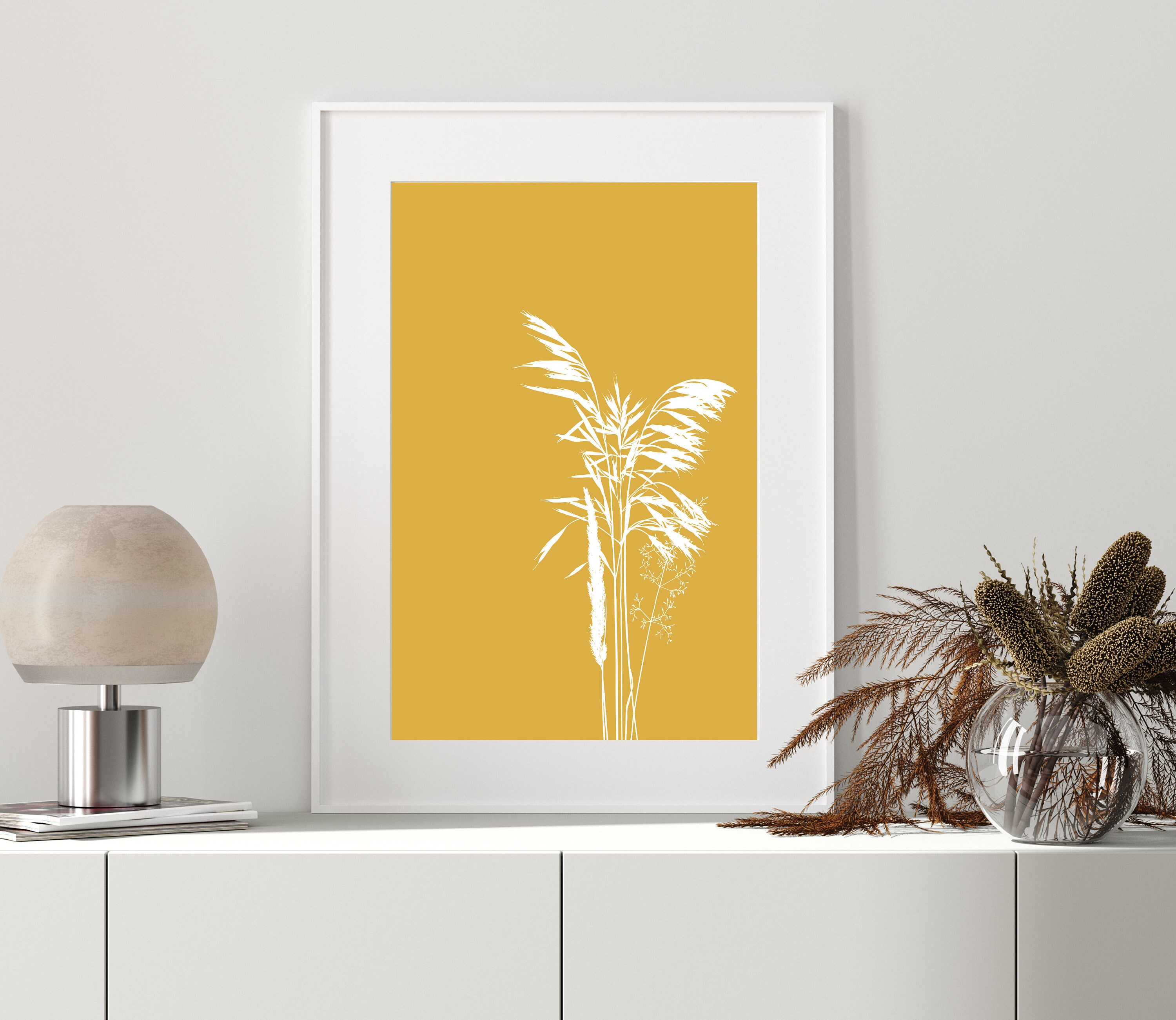 Yellow Prints, Wall Art Print, Yellow, Set of Prints, Ochre Prints ...