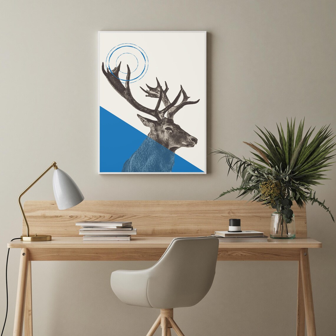 Stag Print Stag Art Modern Art Print Scandinavian Print | Etsy UK
