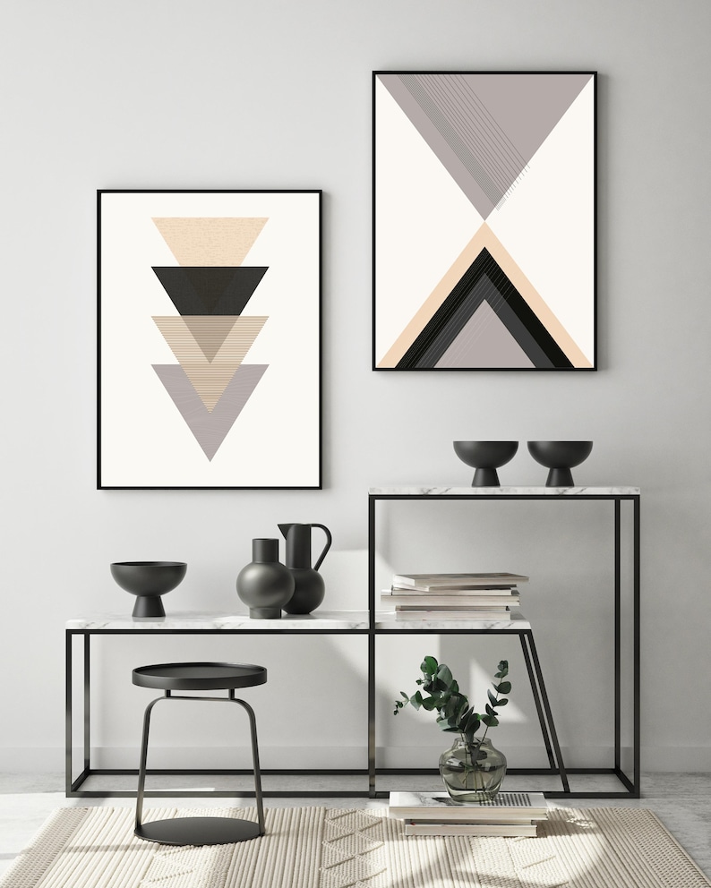 Set of Prints, Art Prints, Grey Prints, Scandinavian Print, Beige ...