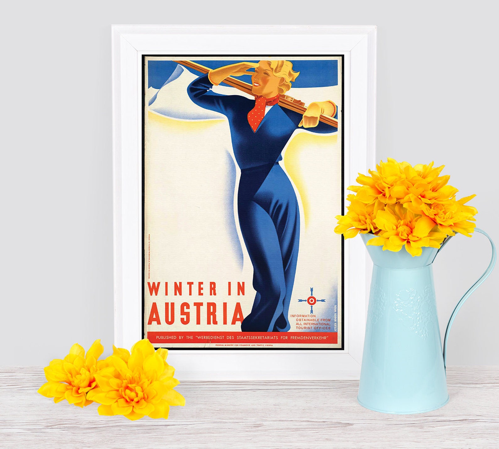 Austria Poster Austria Print Wall Art Prints Skiing Print | Etsy