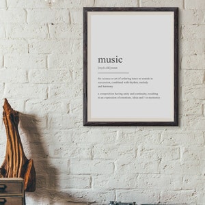 Music Definition Print, Wall Art Print, Quote Print, Prints, Wall Art ...