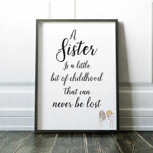 Sister Gift, Prints, Wall Art Print, Sister Print, Art Print ...