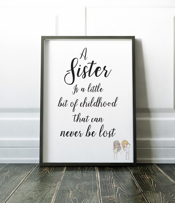 Sister Gift Prints Wall Art Print Sister Print Art Print | Etsy