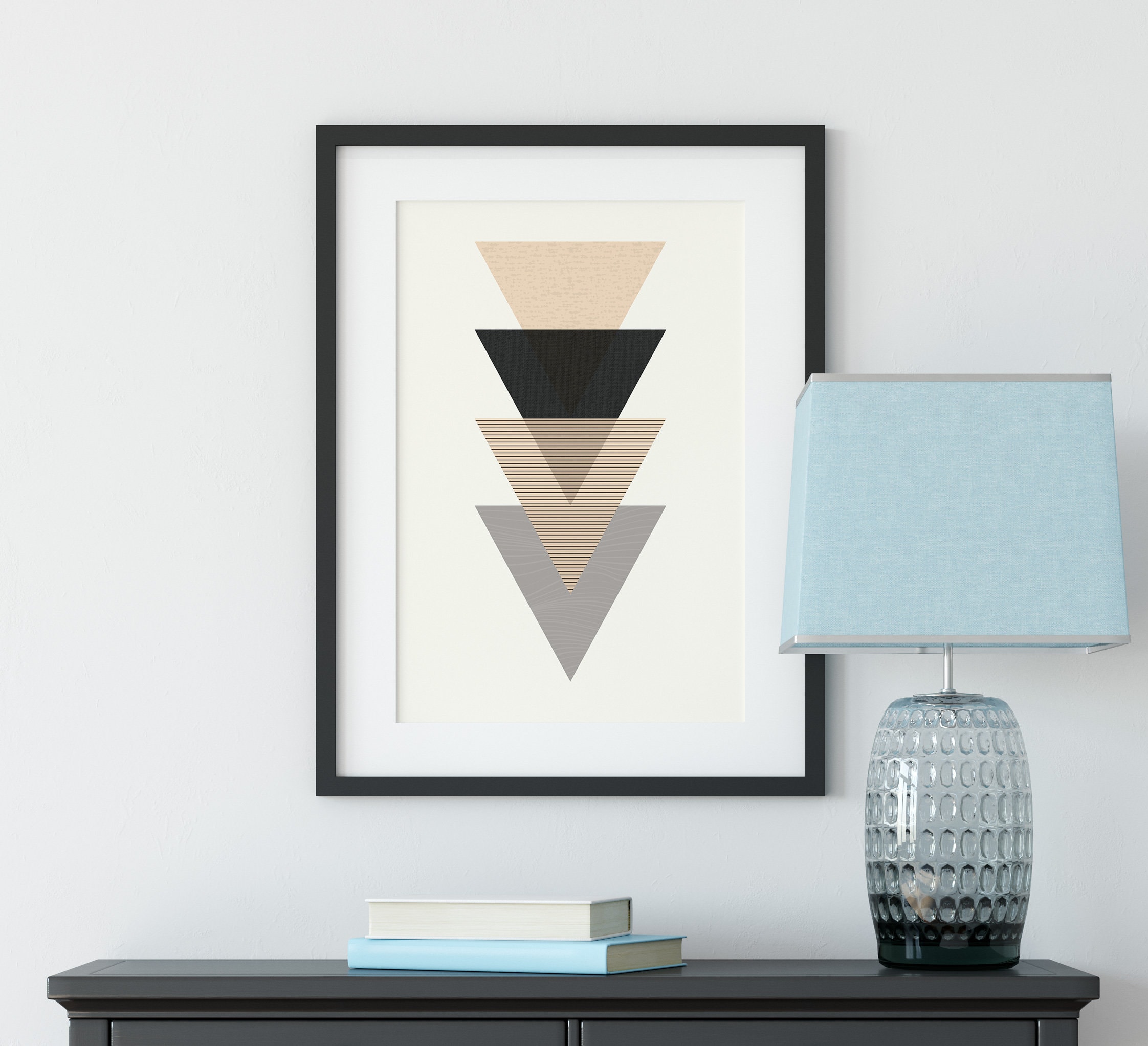 Geometric Print Wall Art Triangle Wall Art Prints | Etsy