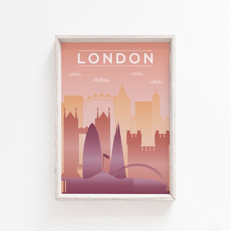 London City Poster, Travel Print, Wall Art, Modern City Poster, Modern ...