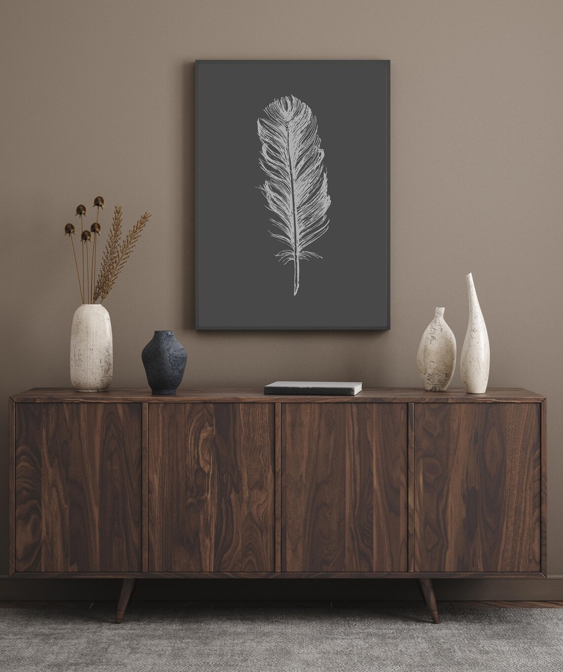 Set of Prints Feather Print Set Wall Art Set Feather | Etsy