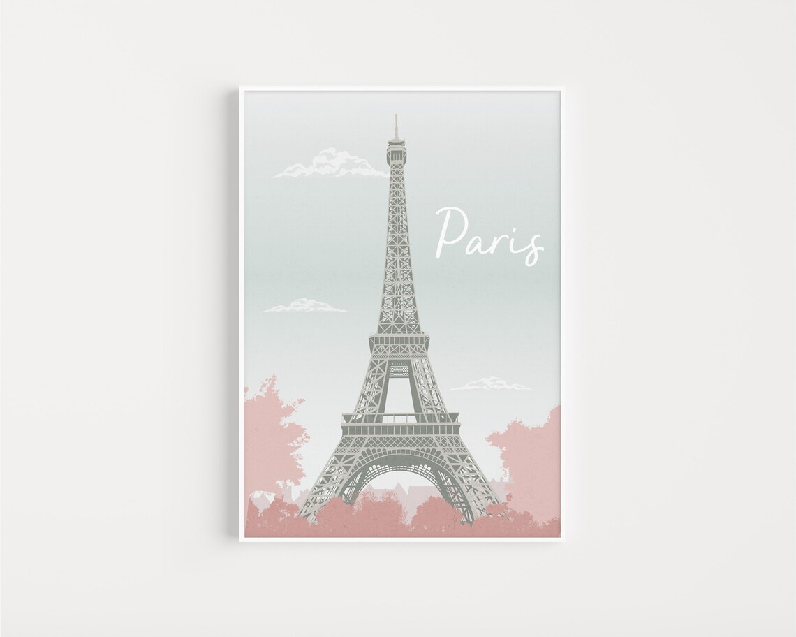 Paris Print, Travel Print, Paris Wall Art, Blue Print, Paris Poster ...